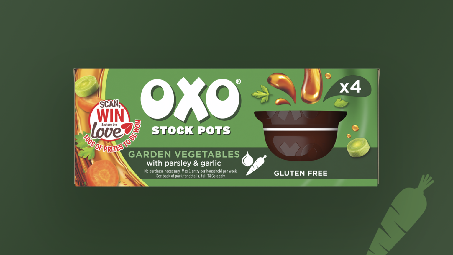 OXO Reduced Salt Rich Beef Stock Pots 4 x 20g - OXO